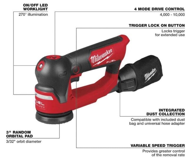 Milwaukee M12 Fuel 3-inch Random Orbital Sander - Pro Tool Reviews